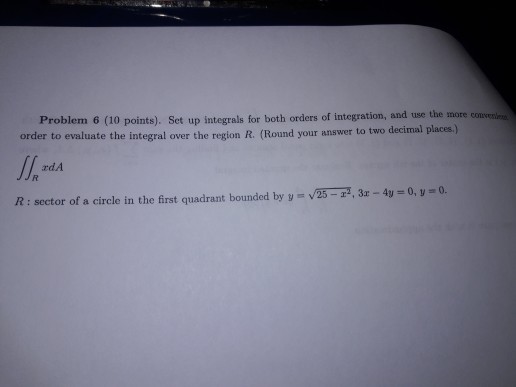 Solved Problem 6 (10 points). Set up integrals for both | Chegg.com