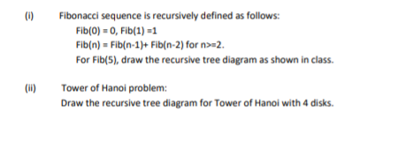 Solved (i) Fibonacci sequence is recursively defined as | Chegg.com