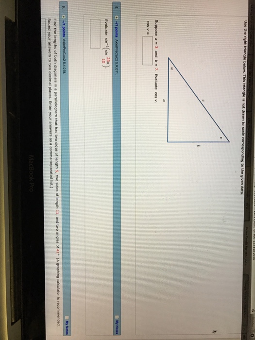 Solved Use the right triangle below. This triangle is not | Chegg.com