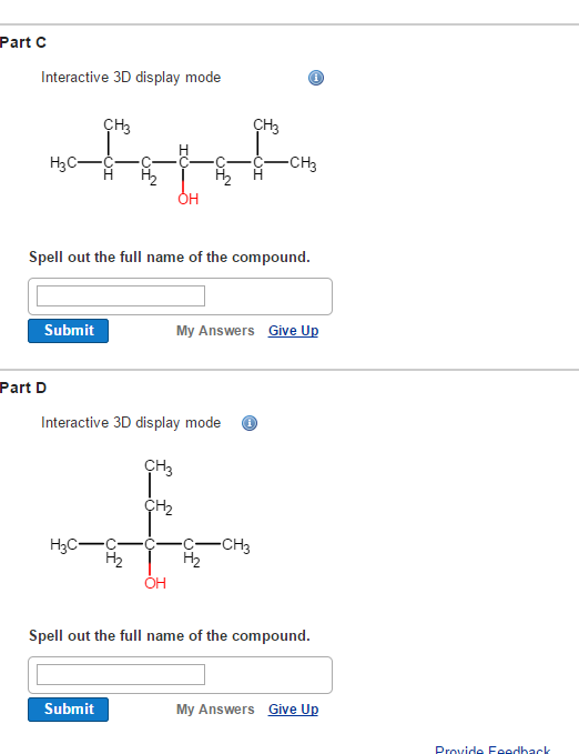 Solved Part A Interactive 3D display mode OH H2 H2 H2 Spell | Chegg.com