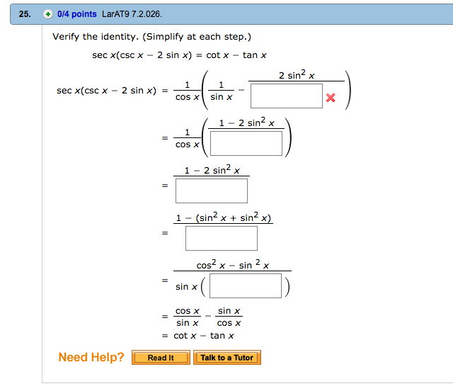 Solved Verify the identity. (simplify at each step.) sec x | Chegg.com Solved Verify the identity. (simplify at each step.) sec x | Chegg.com
