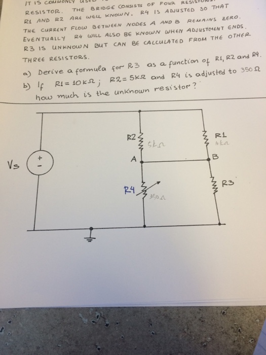 Solved Derive a formula for R3 as a function of R1, R2 and | Chegg.com