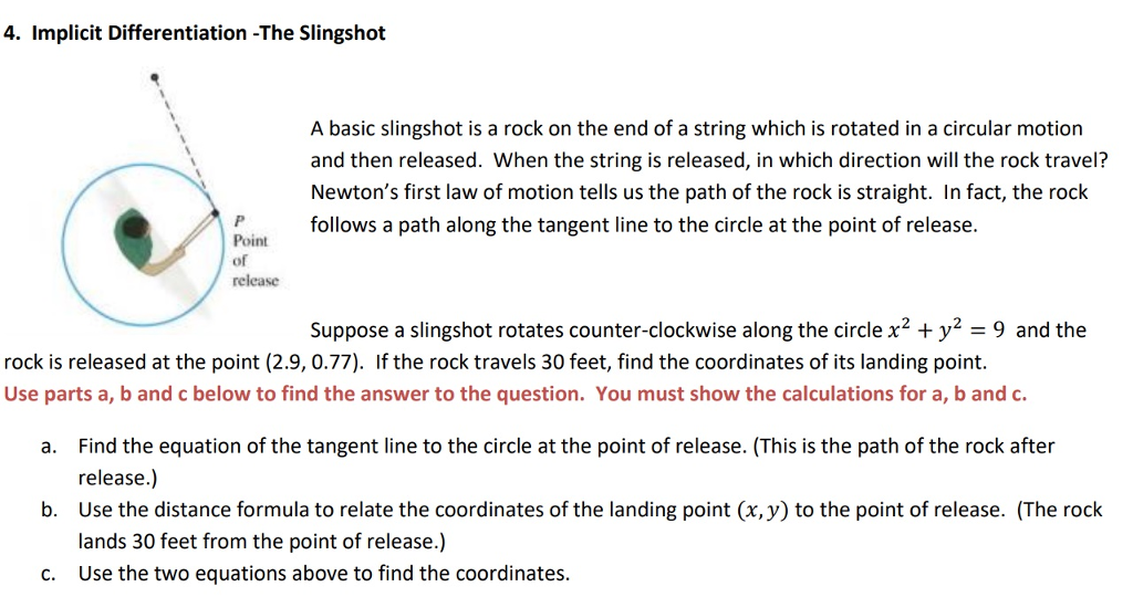 Solved Implicit Differentiation -The Slingshot A basic | Chegg.com