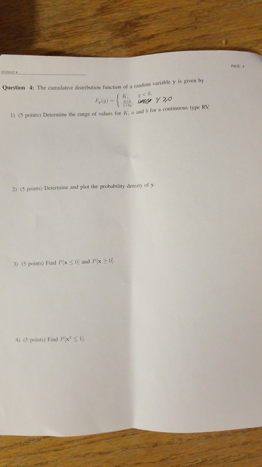 Solved Page 4 Question 4 The Cumulative Distribution