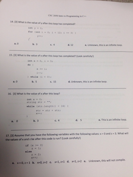 Solved ++ CSC 2050 Intro to Programming in C Assuming that | Chegg.com