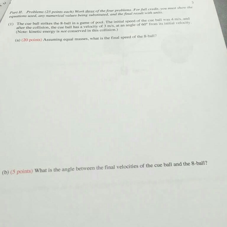 Solved Part II. Problems (25 points each) work three of the | Chegg.com Solved Part II. Problems (25 points each) work three of the | Chegg.com