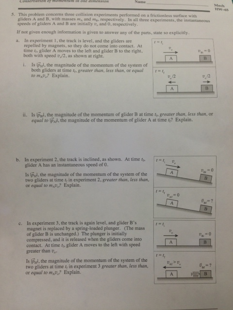 This problem concerns three collisions performed on | Chegg.com
