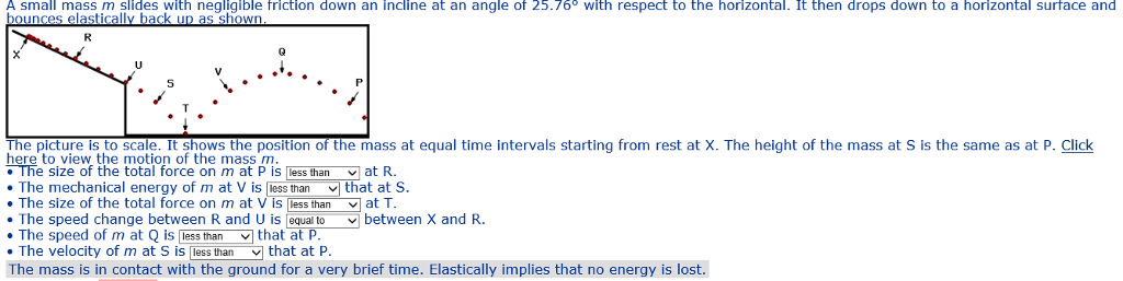 Solved A small mass m slides with negliglble friction down | Chegg.com