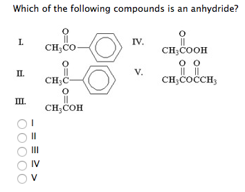 Solved Which of the following compounds is an anhydride? | Chegg.com