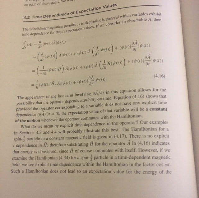 Solved 4.3. Use (4.16) to verify that the expectation value | Chegg.com