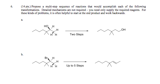 Solved 6. 14 pts.) Propose a multi-step sequence of | Chegg.com