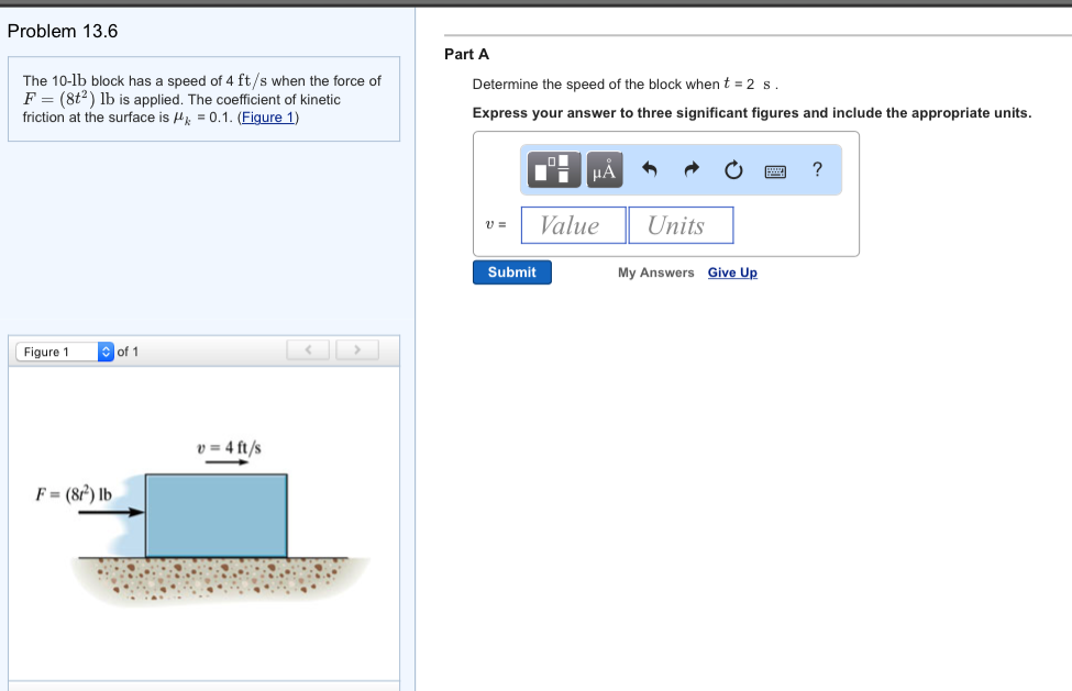 Solved Problem 13.6 The 10-lb block has a speed of 4 ft/s | Chegg.com