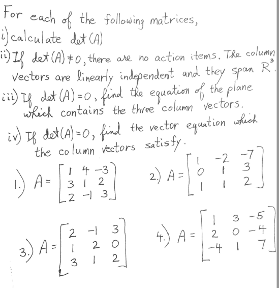Solved r each of the following matrices, calculate dot (A) | Chegg.com