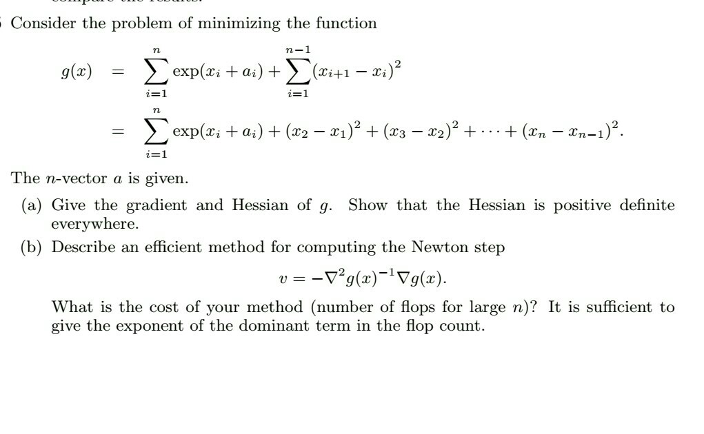 Solved Consider The Problem Of Minimizing The Function Exp