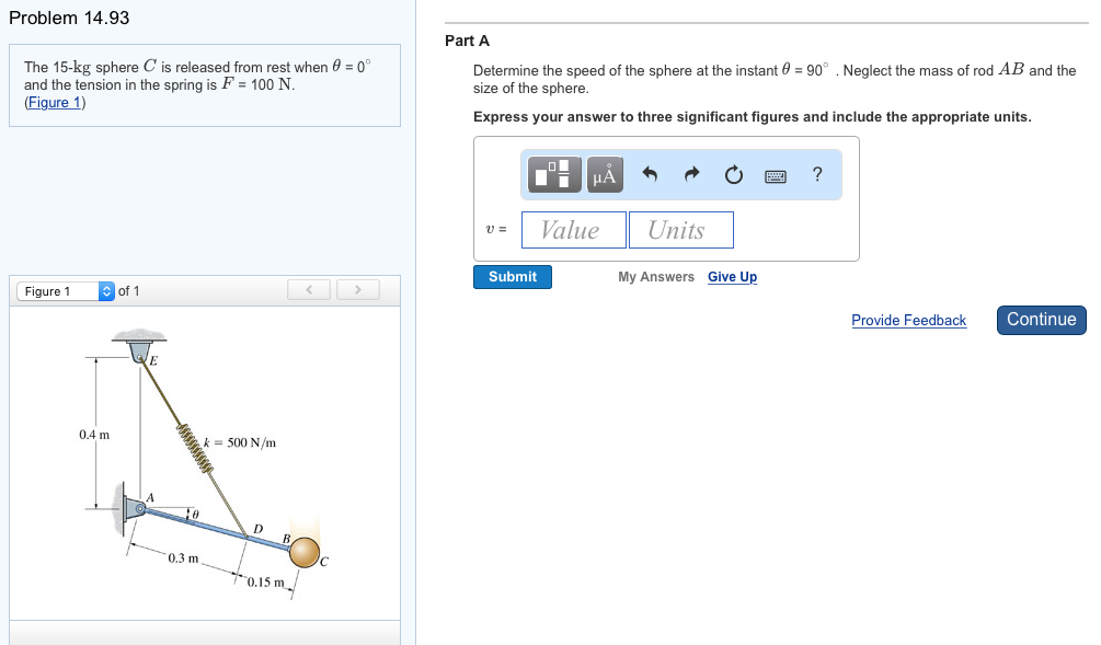 Solved The 15-kg sphere C is released from rest when theta = | Chegg.com