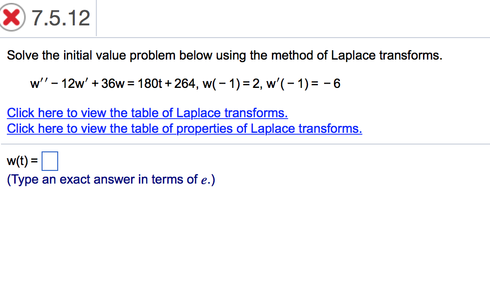 Solved Solve the initial value problem below using the | Chegg.com