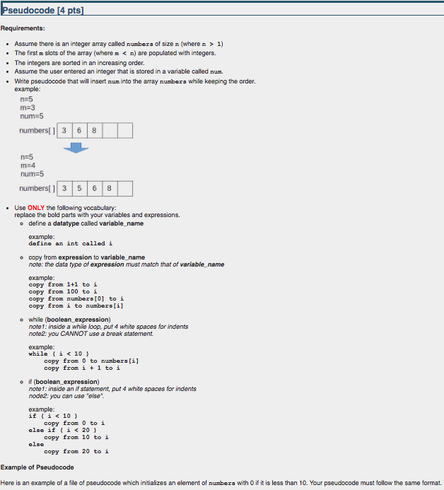 Solved seudocode [4 pts .Assume there is an integer array | Chegg.com