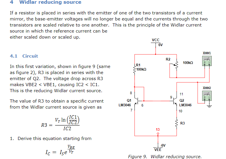 Solved 4 Widlar reducing source If a resistor is placed in | Chegg.com