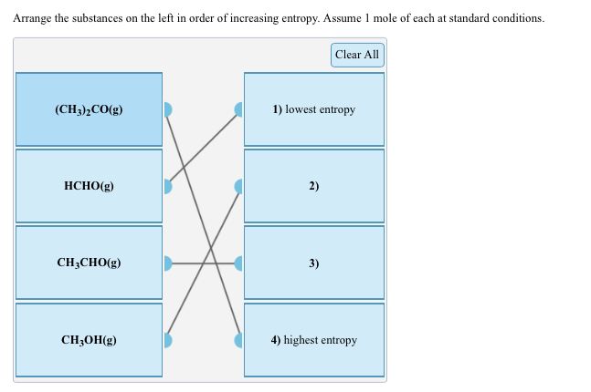 Solved Arrange the substances on the left in order of | Chegg.com