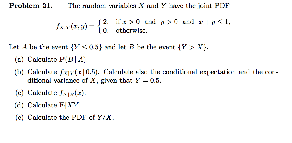 Solved The random variables X and Y have the joint PDF f_X, | Chegg.com