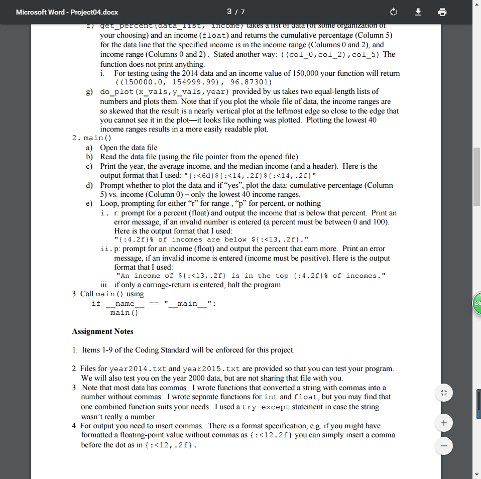 Solved Summer 2017 CSE 231 Computer Project #4 (6/7/2017 | Chegg.com