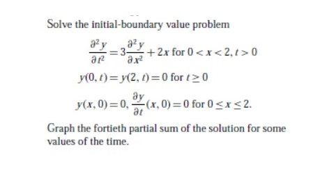 Solve the initial-boundary value problem partial | Chegg.com