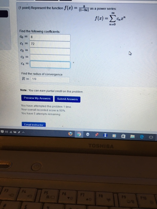 Solved Represent the function f(x) = 8/(1 - 9x) as a power | Chegg.com