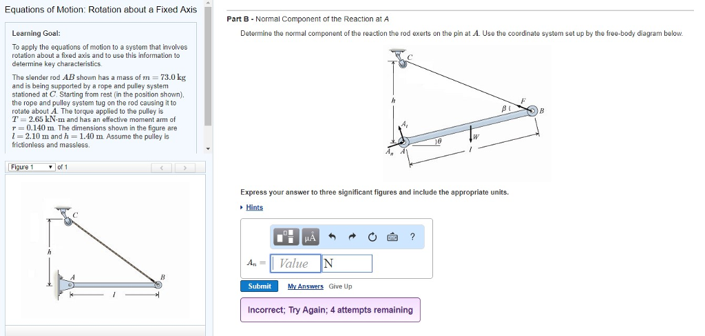 Solved Equations of Motion: Rotation about a Fixed Axis Part | Chegg.com