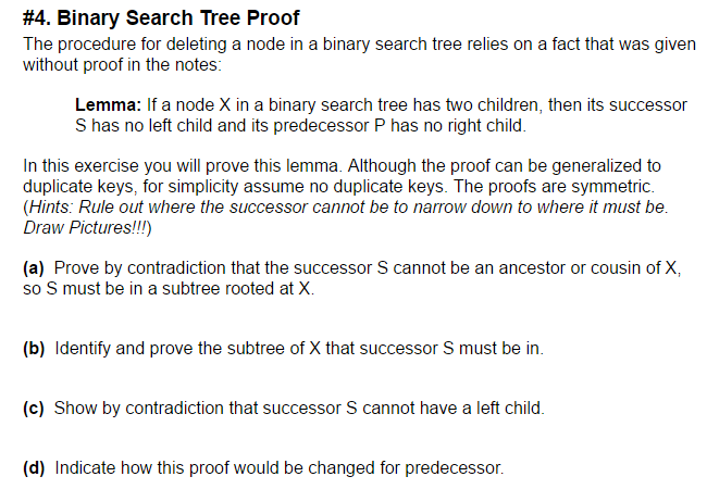 Solved The procedure for deleting a node in a binary search | Chegg.com