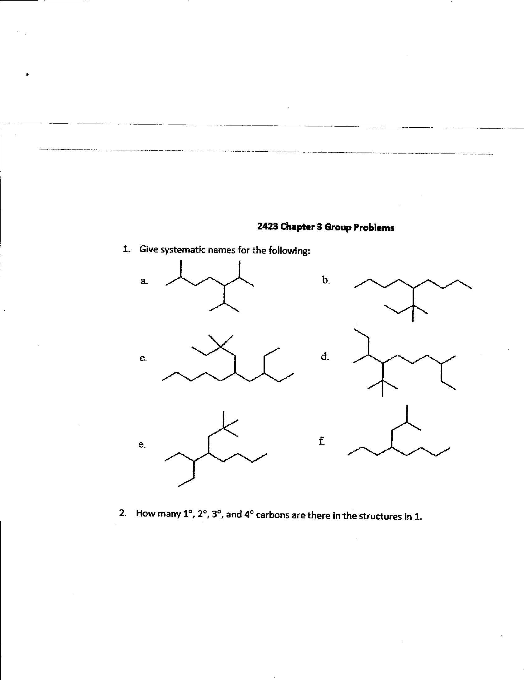 Solved Give systematic names for the following: How many 1 | Chegg.com