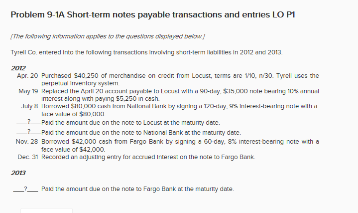 Solved Problem 9-5A Computing and analyzing times interest | Chegg.com