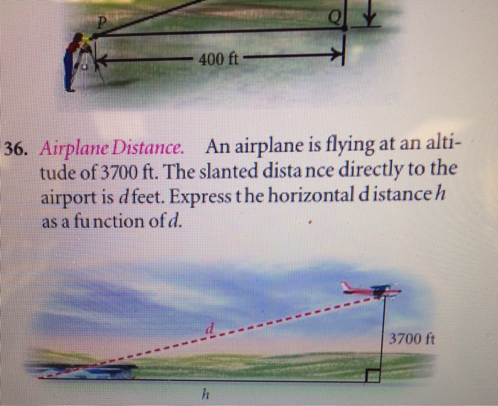 Solved 36. Airplane Distance. An airplane is flying at an | Chegg.com