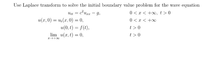 Solved Use Laplace transform to solve the initial boundary | Chegg.com