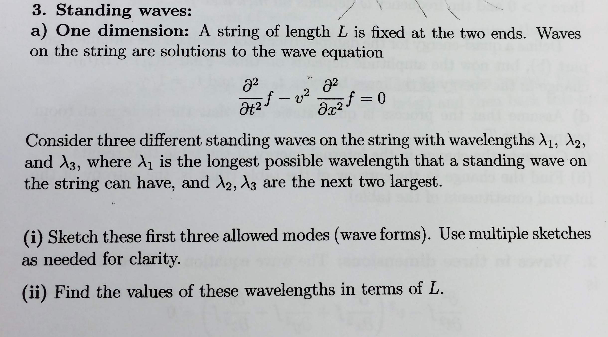 A String Of Length L Is Fixed At The Two Ends Waves 