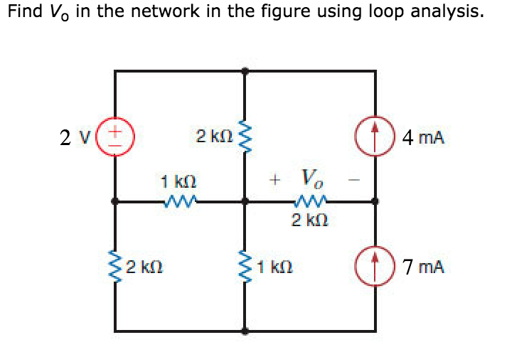 Solved Find Vo In The Network In The Figure Using Loop