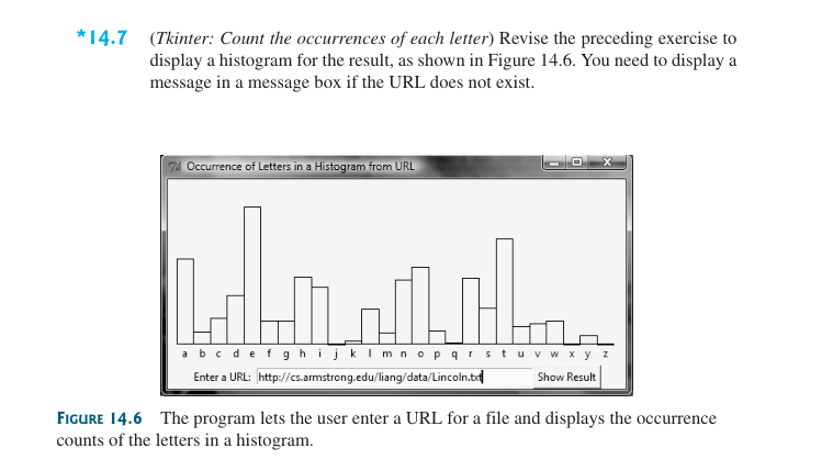 Solved 14.7 (Tkinter: Count the occurrences of each letter) | Chegg.com