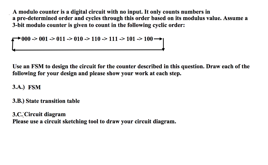 Solved A modulo counter is a digital circuit with no input. | Chegg.com