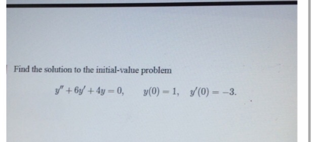 Solved Find the solution to the initial-value problem y" + | Chegg.com