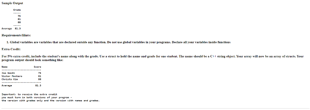 Solved C++ program 8 - Test Scores Input Data You | Chegg.com