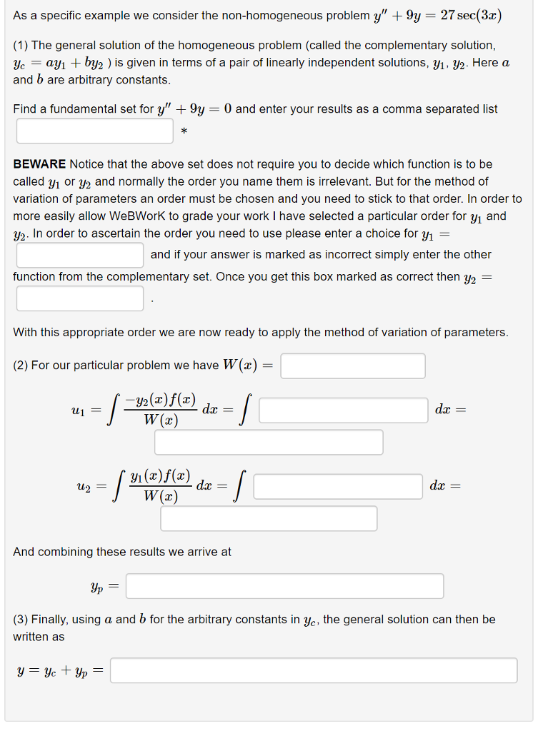 Solved As a specific example we consider the non-homogeneous | Chegg.com