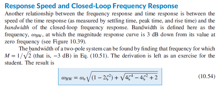 Solved 14. Derive Eq. (10.54), the closed-loop bandwidth in | Chegg.com