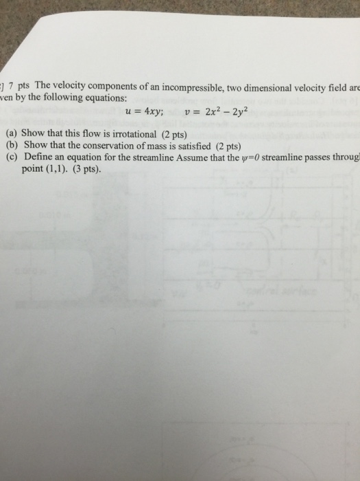 Solved The Velocity Components Of An Incompressible Two