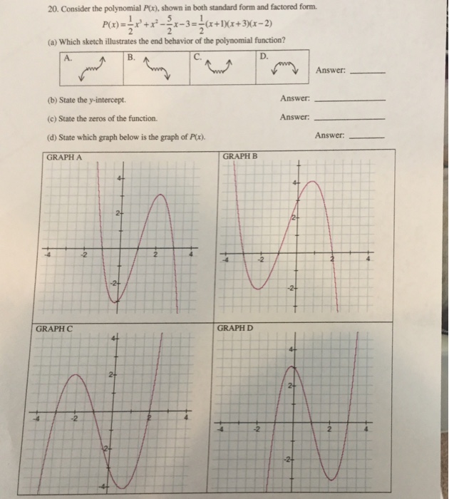 Solved Consider the polynomial P(x), Shown in both standard | Chegg.com