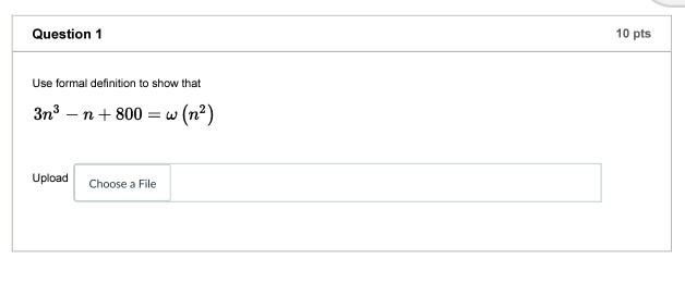 Solved 10 pts Question 1 Use formal definition to show that | Chegg.com Solved 10 pts Question 1 Use formal definition to show that | Chegg.com