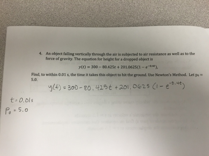 Solved An Object Falling Vertically Through The Air Is