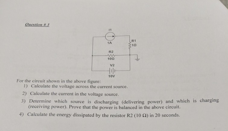 Solved R1 1Ω 1A R2 10Ω V2 10V For the circuit shown in the | Chegg.com