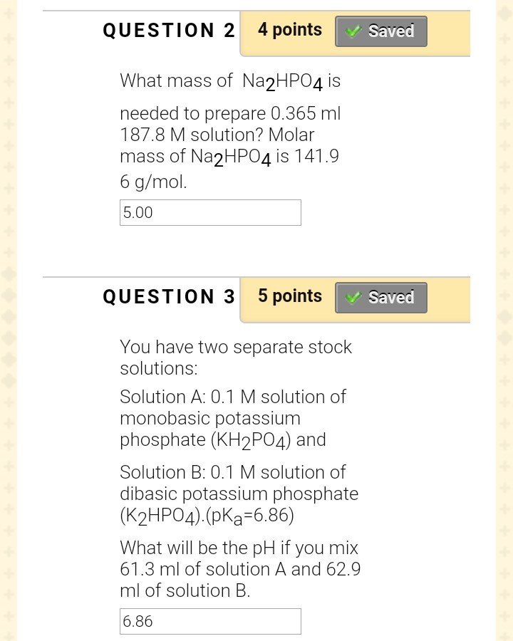 Solved QUESTION 2 4 points / Saved What mass of Na2HPO4 is | Chegg.com