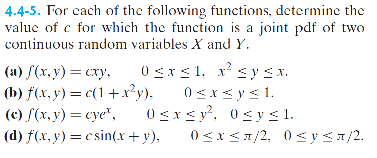 Solved For each of the following functions, determine the | Chegg.com
