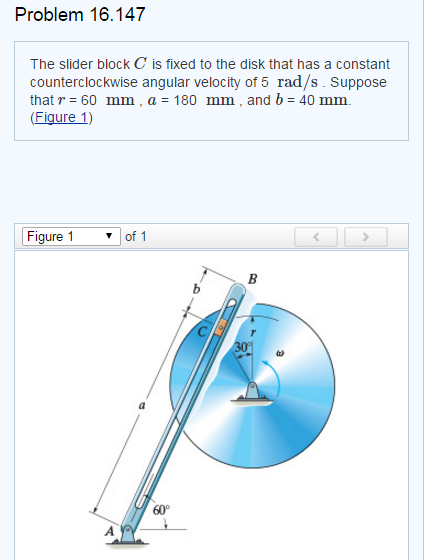 Find the angular acceleration of the slotted arm AB | Chegg.com