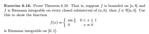 Solved bounded on [a,b and f is Riemann integrable on every | Chegg.com
